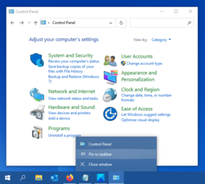 How to pin Control Panel to Start Menu or Taskbar in Windows 11