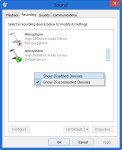 Enable all Recording Devices and show disabled devices in Windows 11