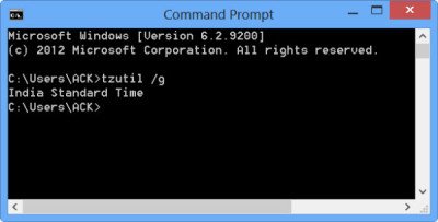 Change Time Zone with tzutil.exe in Windows 11/10