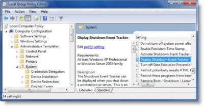 Enable or Disable Shutdown Event Tracker in Windows 11/10