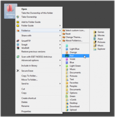 Free software to change Folder icon color in Windows 11