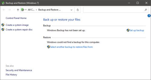 Windows backup not working, failed or did not complete successfully
