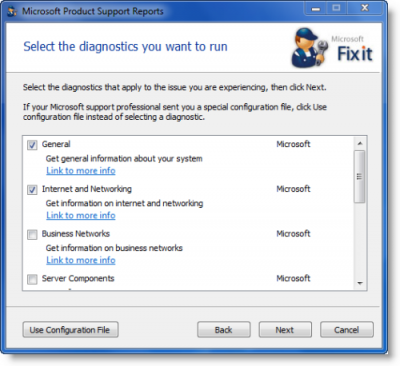 Microsoft Product Support Reports Tool and Diagnostic Tool