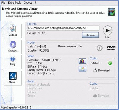 Identify missing Audio & Video Codecs with VideoInspector