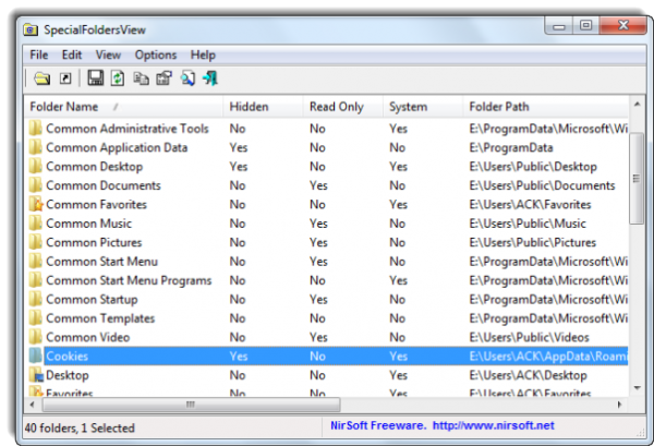 View Special System Folders in Windows with SpecialFoldersView