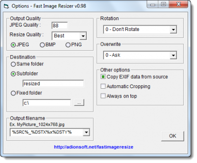 Resize Multiple Images with Fast Image Resizer for Windows PC
