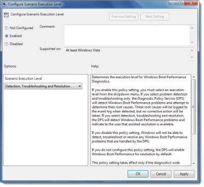 Windows Boot Performance Diagnostics helps in troubleshooting