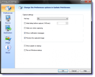 Gadwin PrintScreen lets you capture screenshots with a click