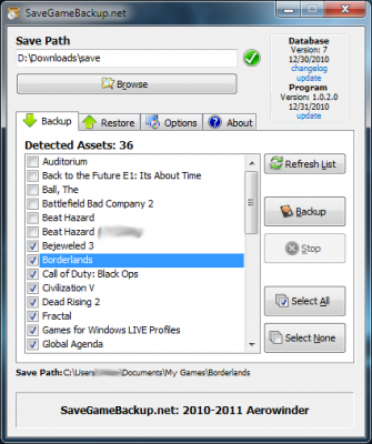 Save, backup, restore games with SaveGameBackup for Windows PC