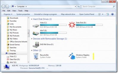 How to browse and edit the Registry from Explorer in Windows