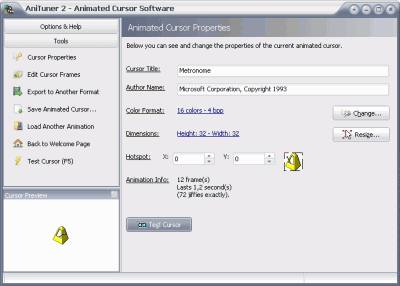 Create animated cursor for Windows 11/10 with AniTuner