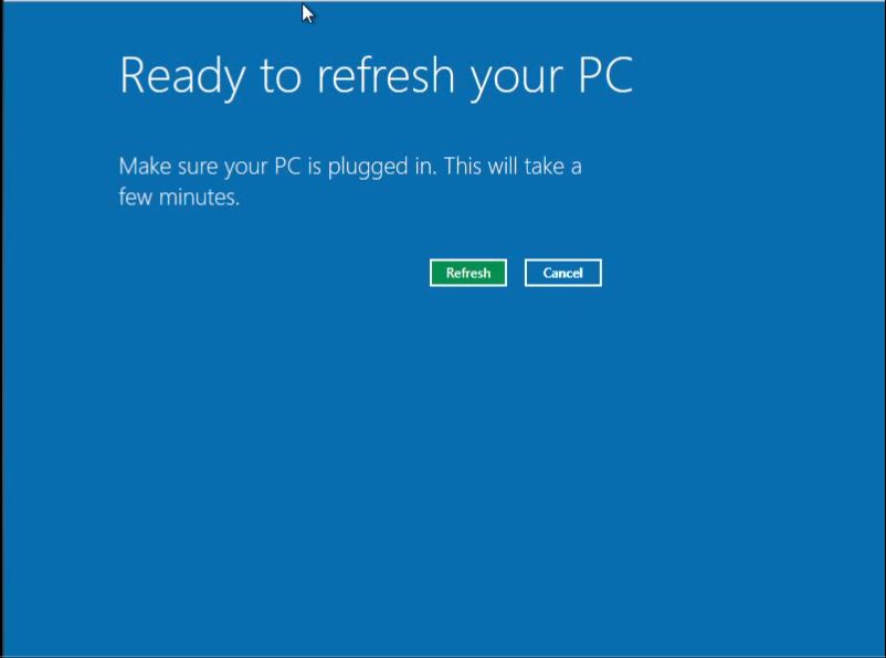 How to Refresh Windows 8.1 - Screenshots Tutorial