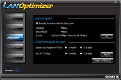 GIGABYTE LAN Optimizer: Manage network traffic on PC