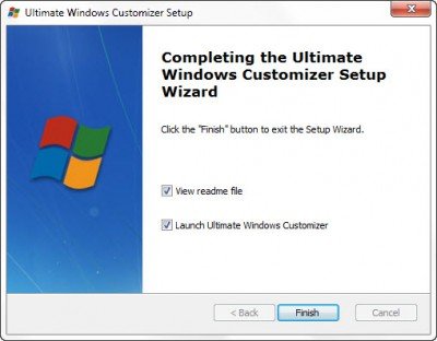 Installation screenshots of Ultimate Windows Customizer