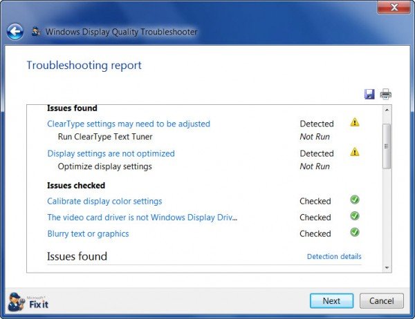Windows Display Quality Troubleshooter will fix Screen Resolution issues