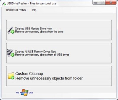 USBDriveFresher: Junk file and folder cleaner for USB Drives