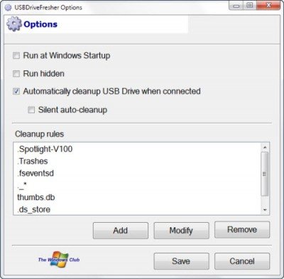 USBDriveFresher: Junk file and folder cleaner for USB Drives
