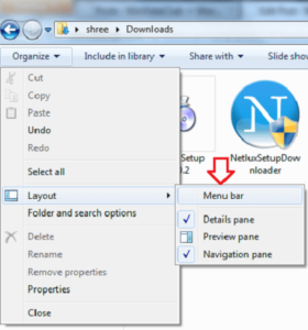 Access, Toggle the hidden classic Explorer Menu bar in Windows 7