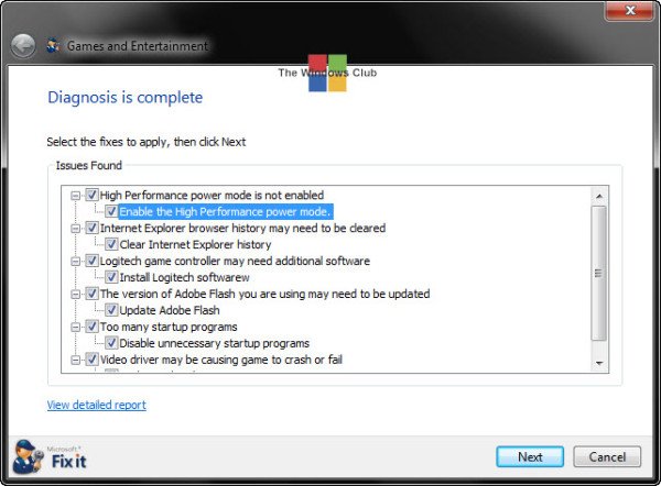 Games and Entertainment Troubleshooter from Microsoft