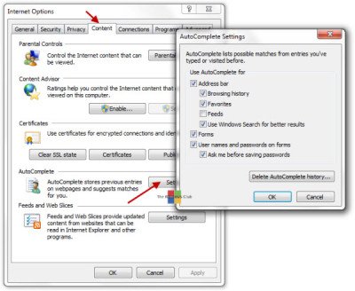 Disable Autocomplete and Inline AutoComplete in Explorer, Run