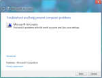 Microsoft Accounts Troubleshooter: Fix Sync settings problems