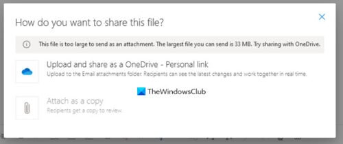 How to send a large file through Outlook