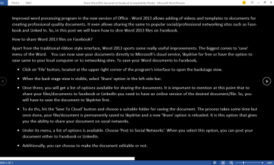 How to Turn on and use Read Mode in Word