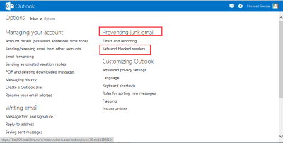 How to Block Junk, Spam and Unwanted mail in Outlook.com