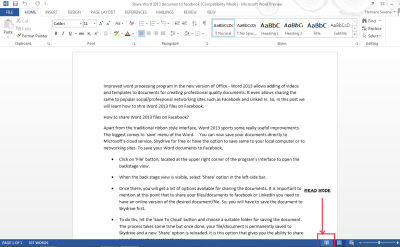 How to Turn on and use Read Mode in Word