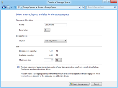 How to use Storage Spaces in Windows 11 via Control Panel