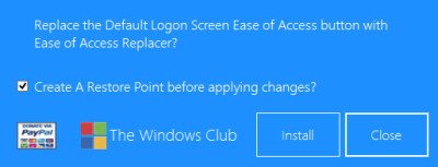 Ease Of Access Replacer: Replace Ease of Access button with useful tools