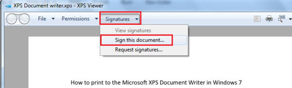 How to print to the Microsoft XPS Document Writer in Windows PC