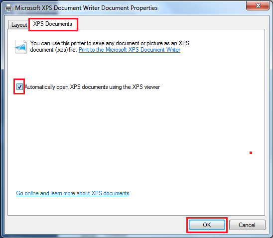 How to print to the Microsoft XPS Document Writer in Windows PC