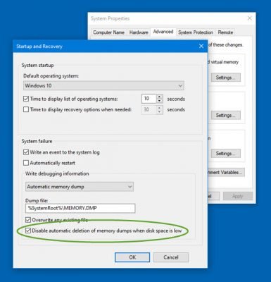 How to change Memory Dump Settings on Windows 11