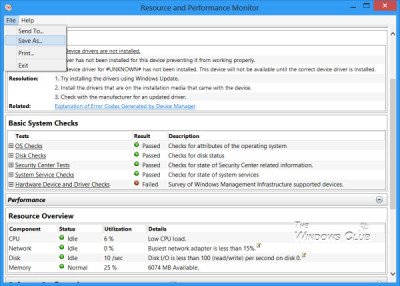 How to generate System Health Report in Windows with Perfmon