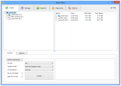 Bitser Archiving and Backup Software for Windows PC