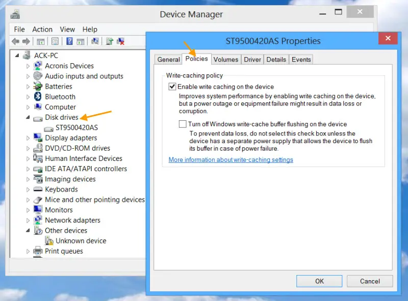 Enable or Disable Disk Write Caching in Windows 10 Enable or Disable Disk Write Caching in Windows 10