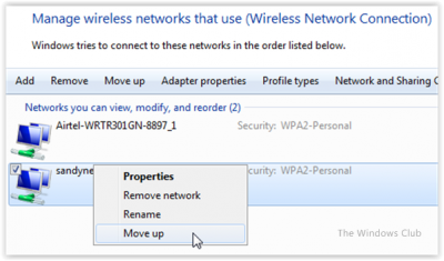 How to change WiFi Network Connection Priority in Windows 11/10
