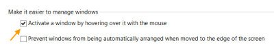 Activate a window by hovering over it with your mouse in Windows