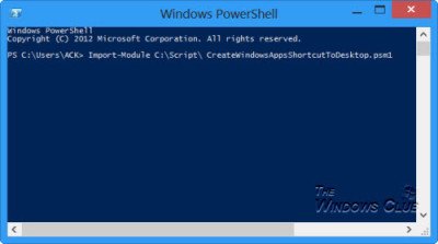 Create desktop shortcut to open Windows Store apps using PowerShell