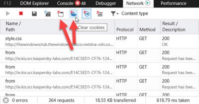 Clear Internet Cache & Cookies for particular website only in IE