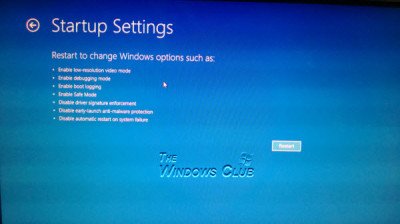 Boot into legacy Boot Manager & display Startup Settings in Windows 11