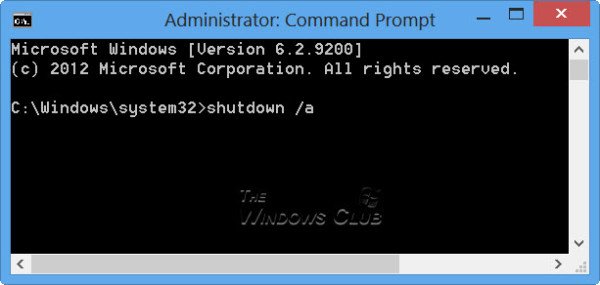 Stop, Cancel, Prevent, Abort System Shutdown in Windows 11
