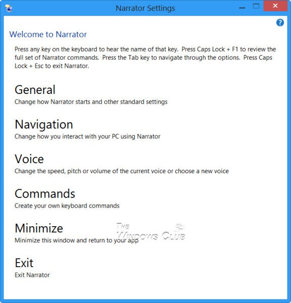 How to use Narrator in Windows 7/8