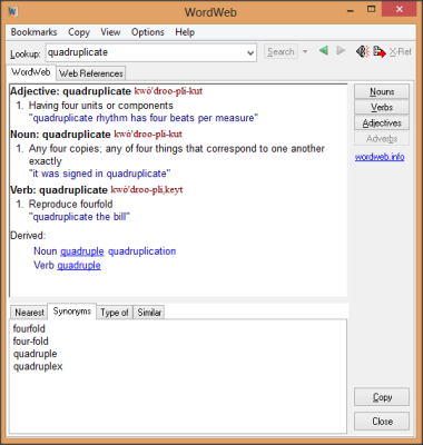 WordWeb: Free Dictionary & Thesaurus Software for Windows PC