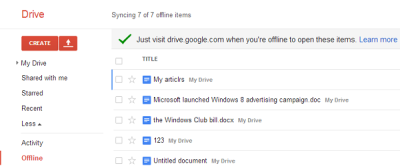 Enable Offline Access to Google Drive Documents on Windows PC