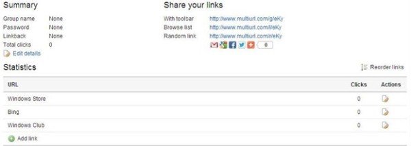Create & share single URL to open multiple links