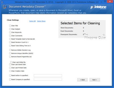 Metadata Cleaner: Office documents Metadata Cleanup & Removal Tool
