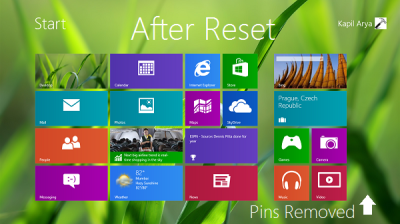 How To Reset Start Screen To Default In Windows 8.1