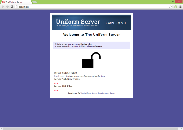 Uniform Server is a lightweight server solution for Windows systems